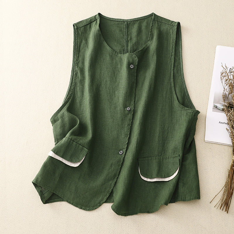 MARLA LINEN VEST – MAISONVALE
